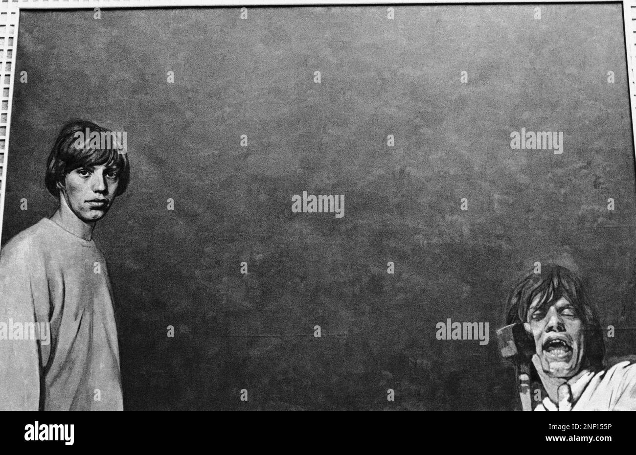 This painting by Gerard De Rose, of “Two Faces of Mick Jagger,” the ...