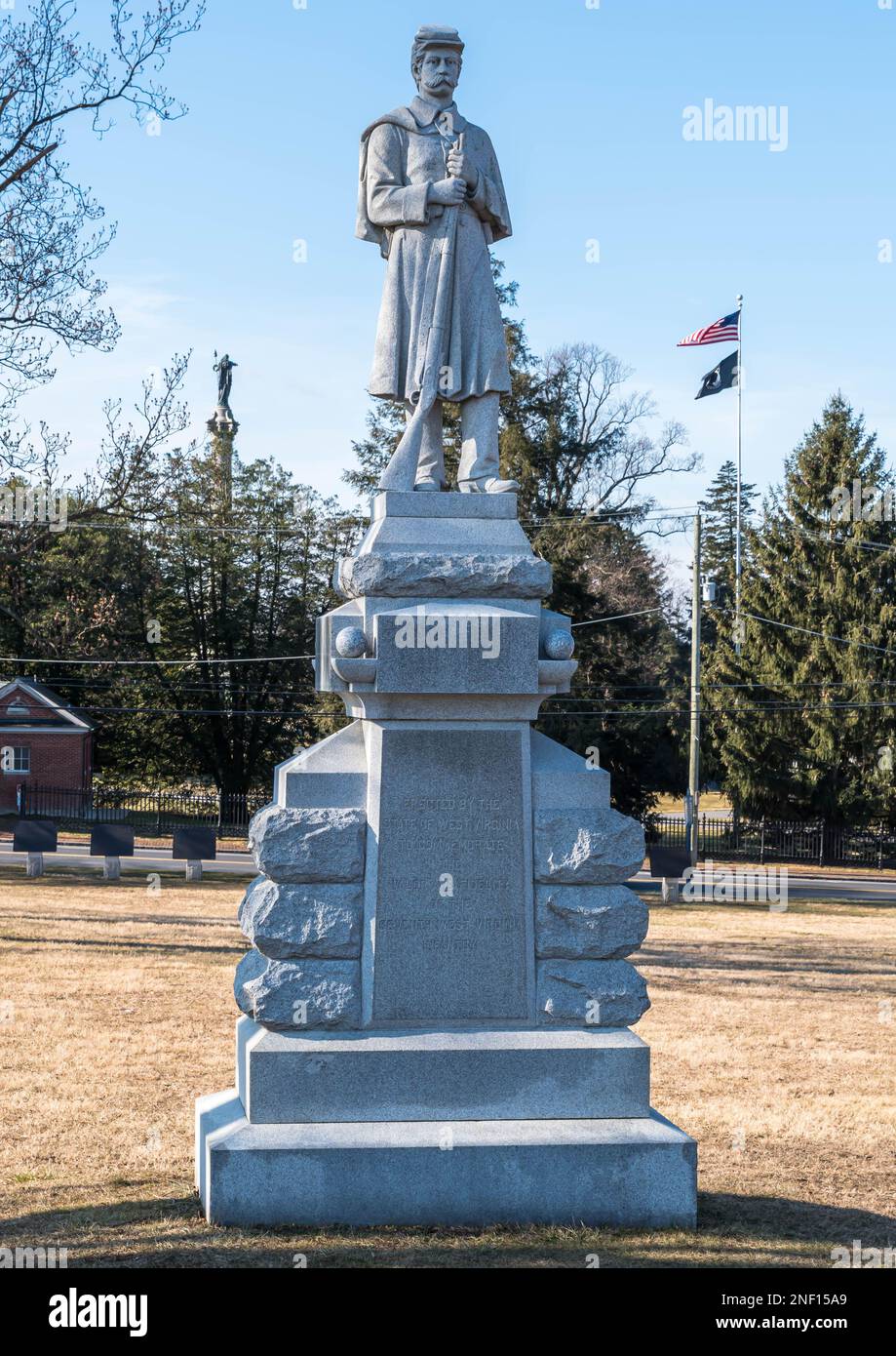 The 7th West Virginia Infantry monument in the Gettysburg National ...