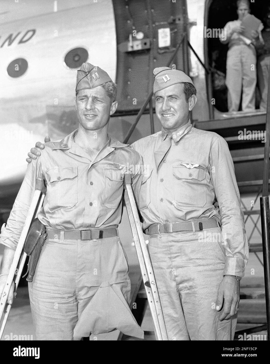 Capt. Louis Zamperini (right), Torrence, Calif., former track star, who ...