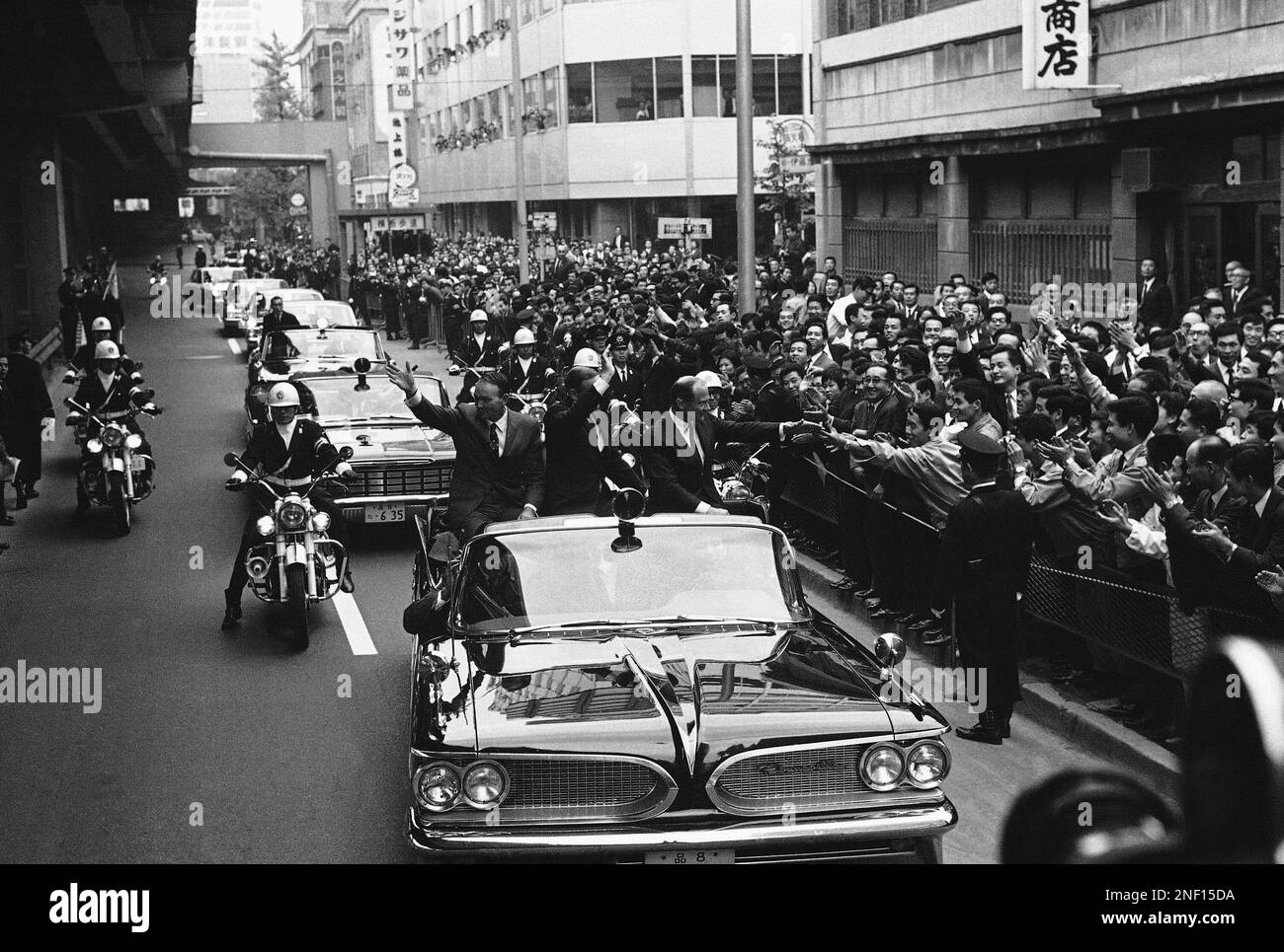 Confetti rains down on the Apollo 11 as they are greeted by Japanese ...
