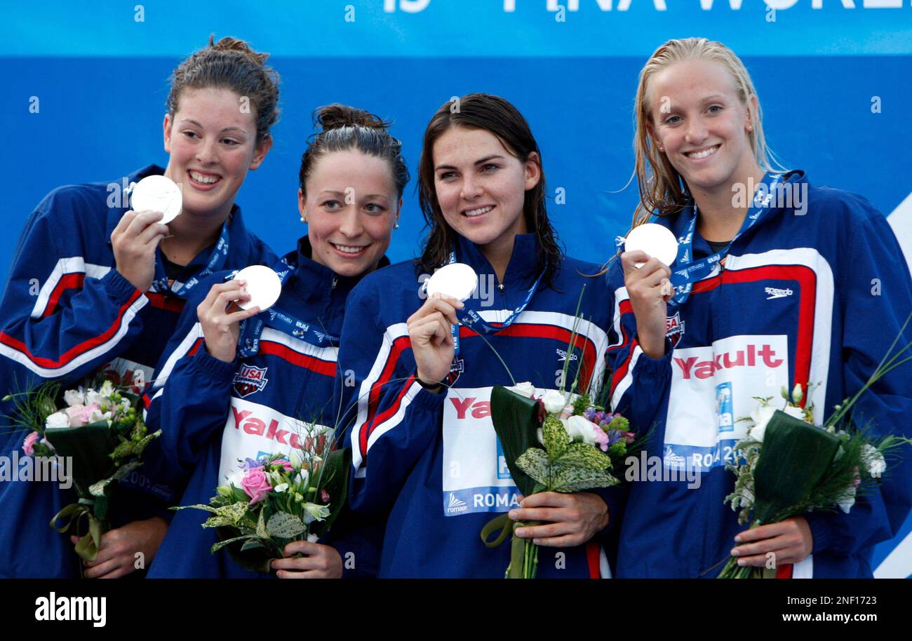 From left, Allison Schmitt, Ariana Kukors, Lacey Nymeyer and Dana ...