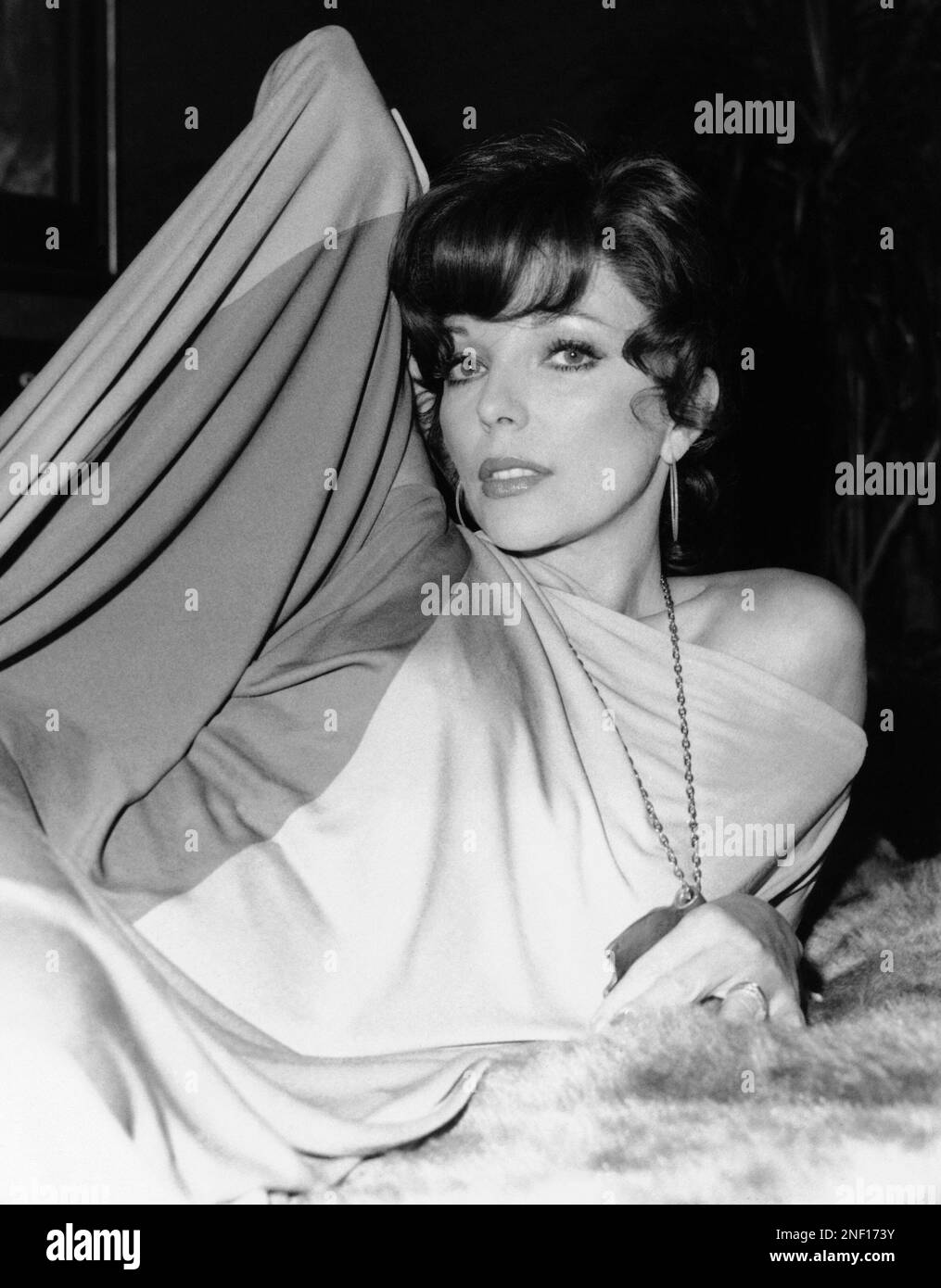 British actress Joan Collins is shown during the filming of her new ...