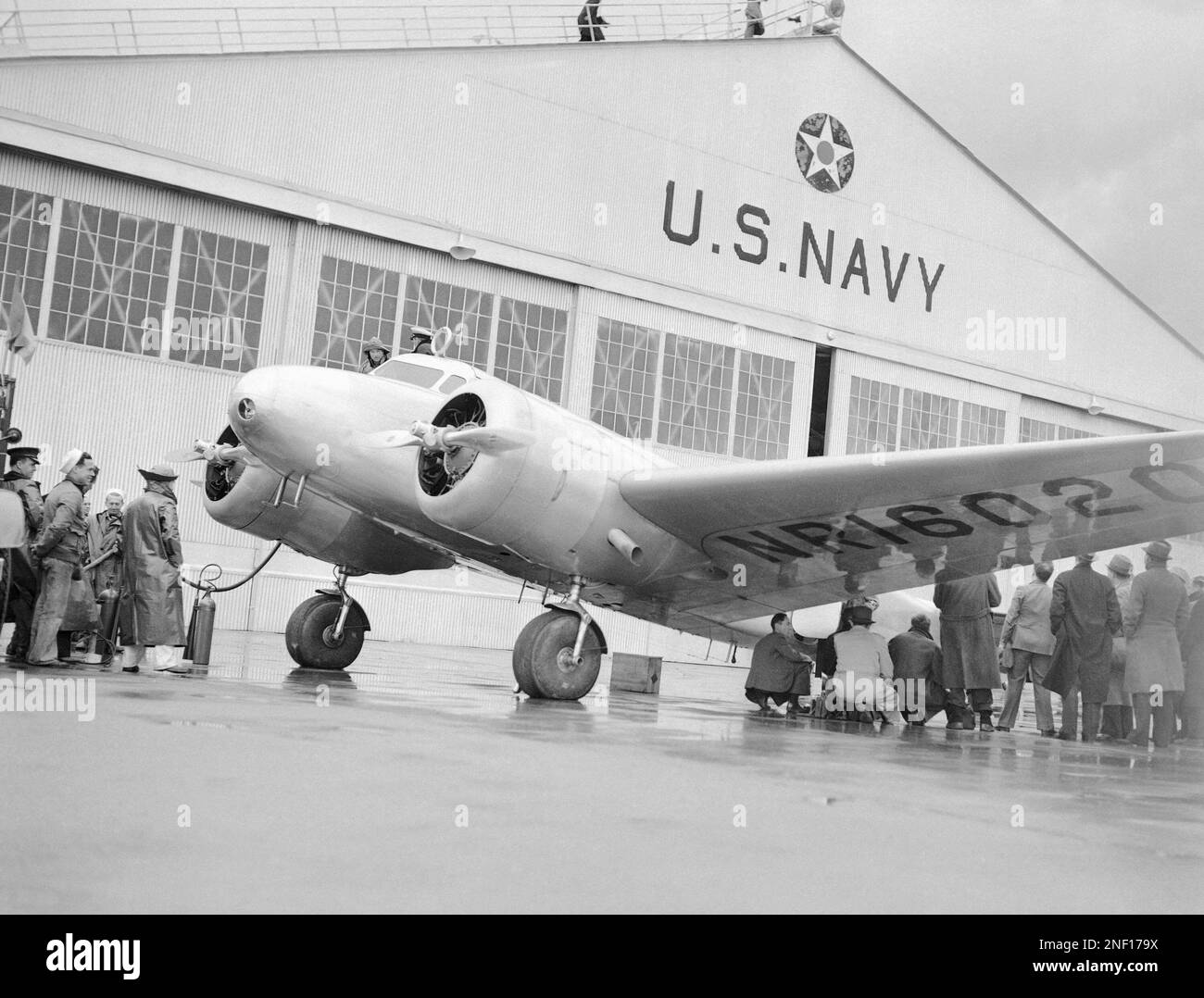 Preparation of the Lockheed Electra plane, used for round-the-world ...