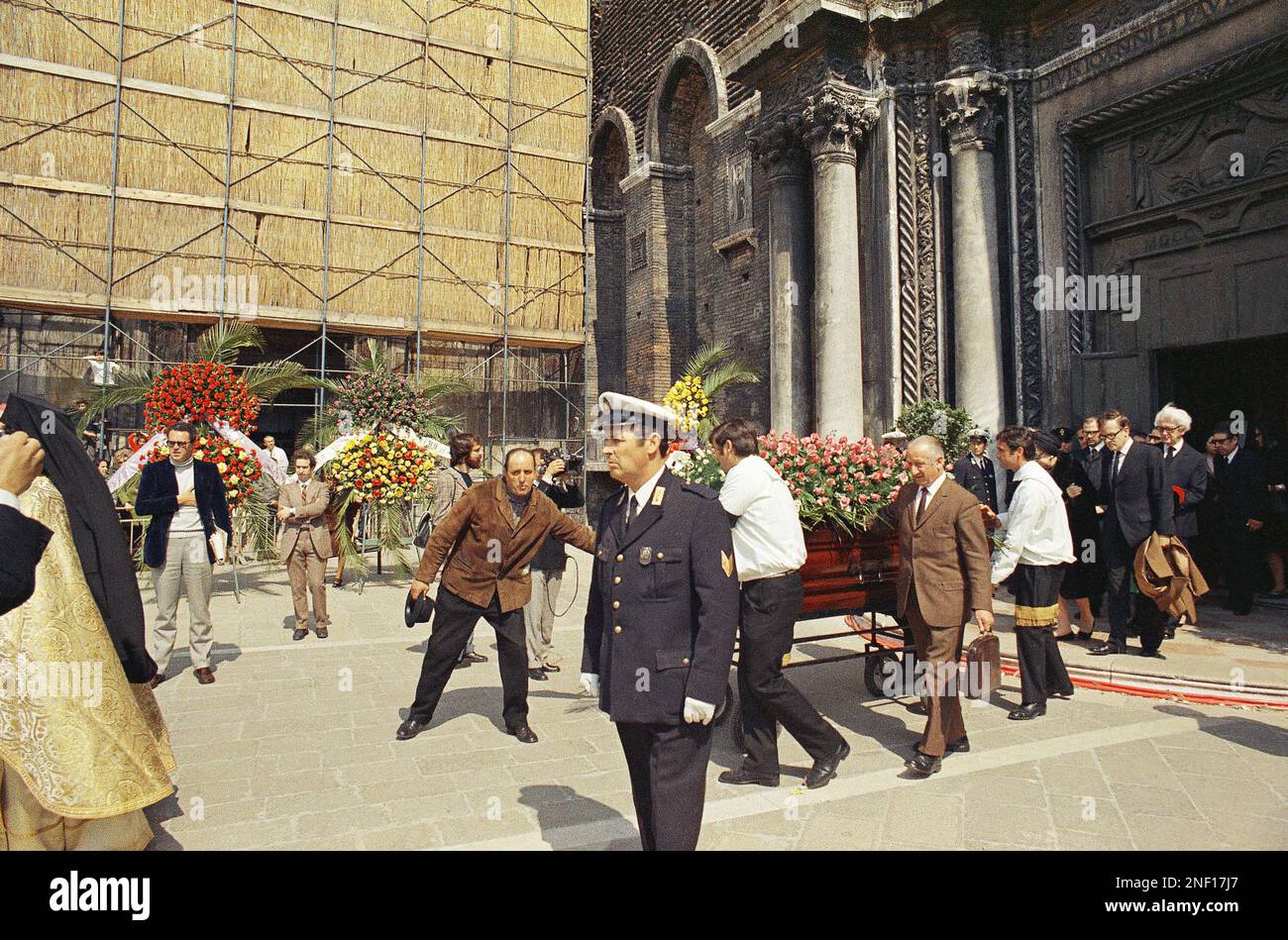 These are some general views of Igor Stravinsky's funeral, April 15 ...