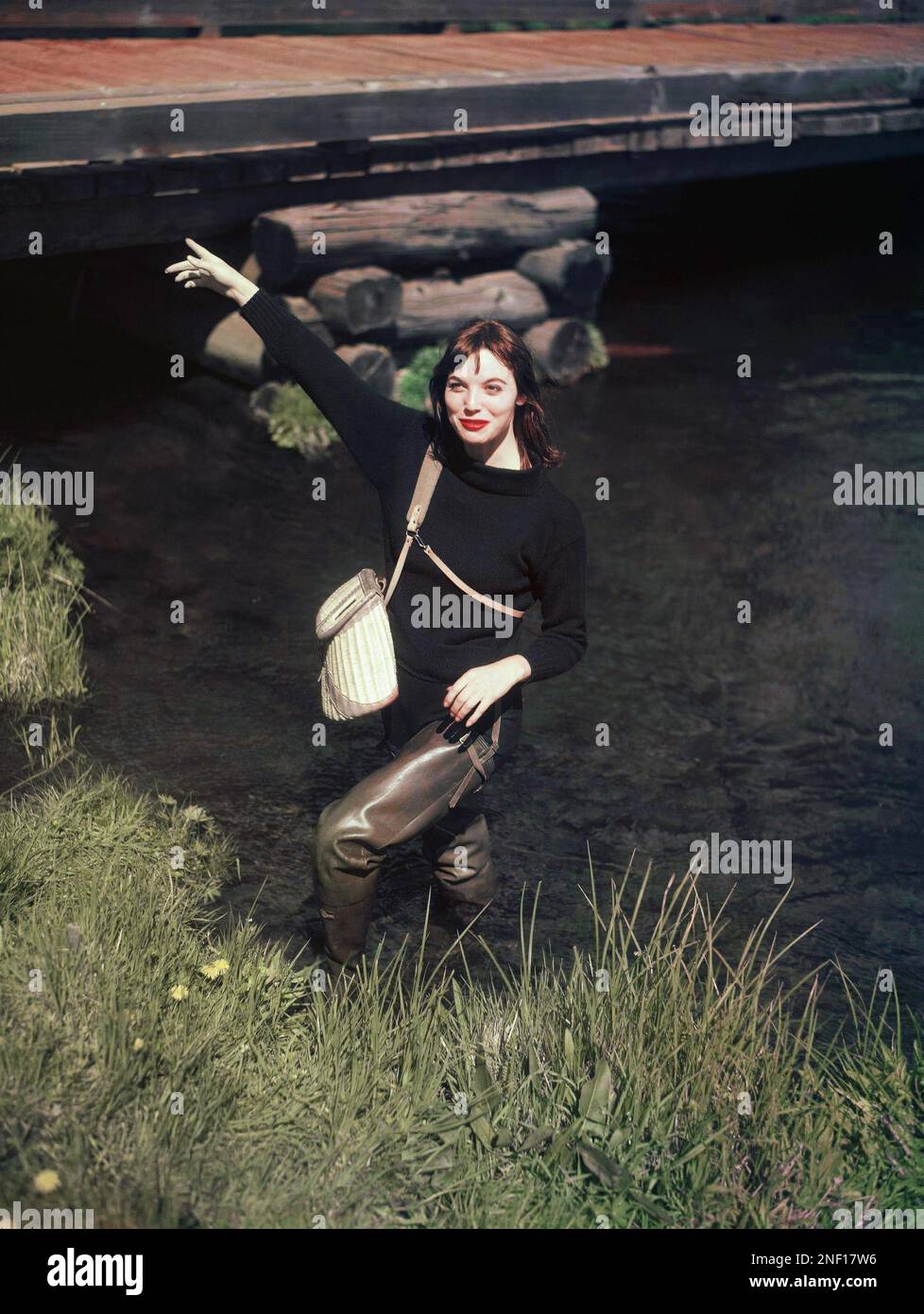 Actress Elsa Martinelli is shown having fun fishing on her off time in ...