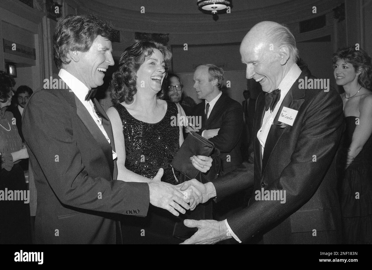 Senator Gary Hart, left, of Colorado, with his wife Lee, greet Senator ...