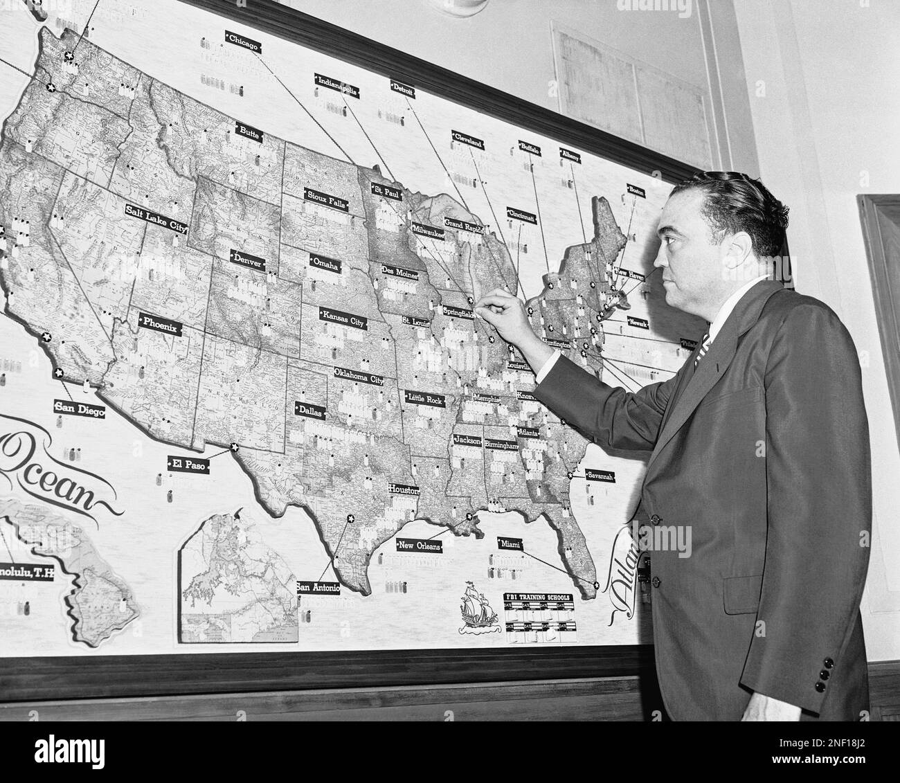 Before a giant map put into use in 1941 and no longer in existence, FBI ...
