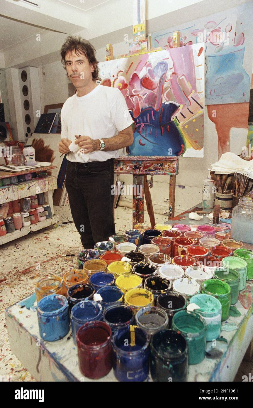 Artist Peter Max poses at his studio in New York City in July 1986. (AP ...
