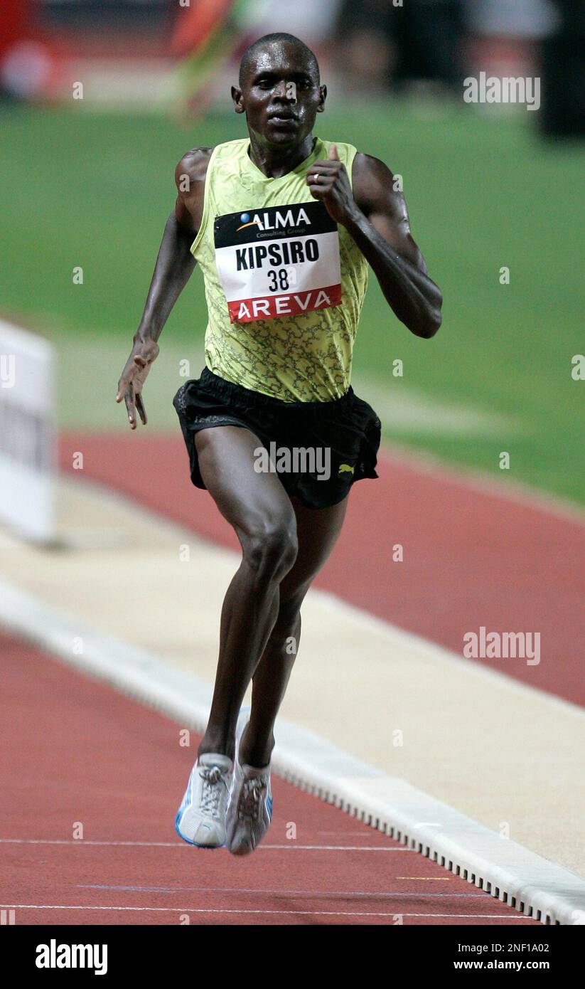 Moses Kipsiro of Uganda wins the 3000m at the Herculis International Athletics Meeting, at the ...