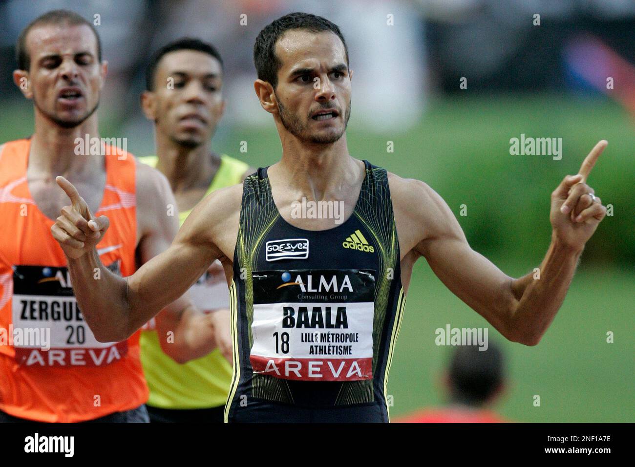 Mehdi Baala of France wins the 1500m men at the Herculis International ...