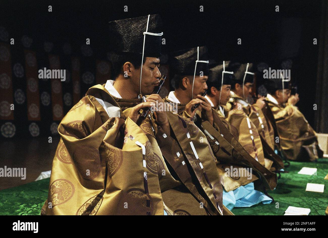 Japanese Bugaku troupe performs in November 1978 at Carnegie hall in ...