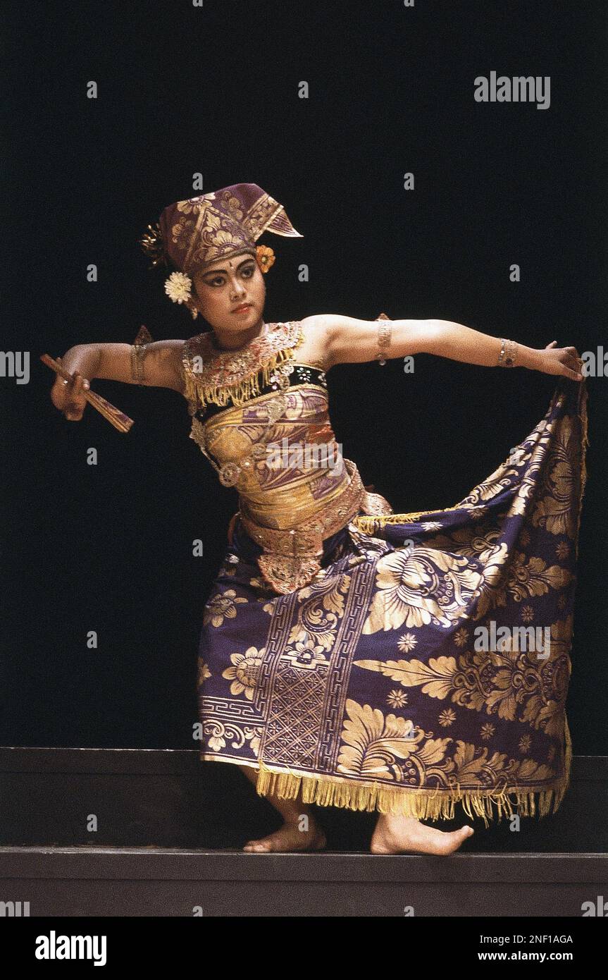 Taruna Jaya, or "victorious youth", a dance of northern Bali, at the ...