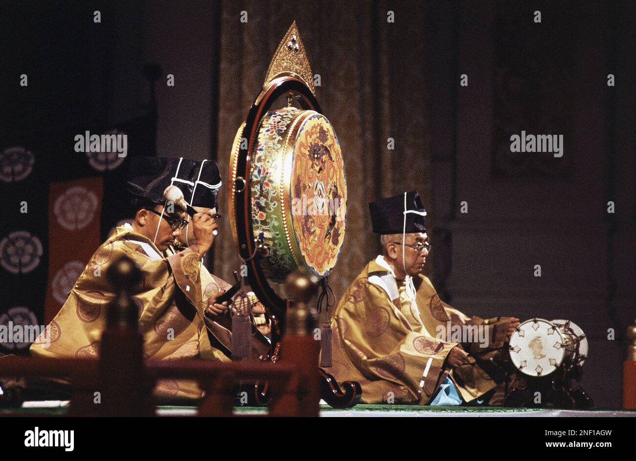Japanese Bugaku troupe performs in November 1978 at Carnegie hall in ...