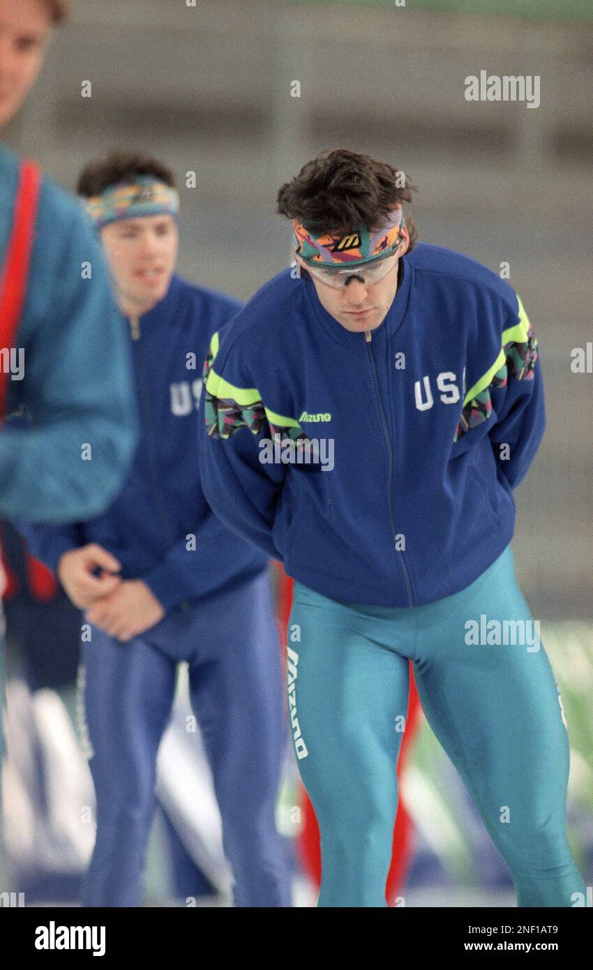 Speedskater Dan Jansen from West Allis, Wis., loosens up during his ...