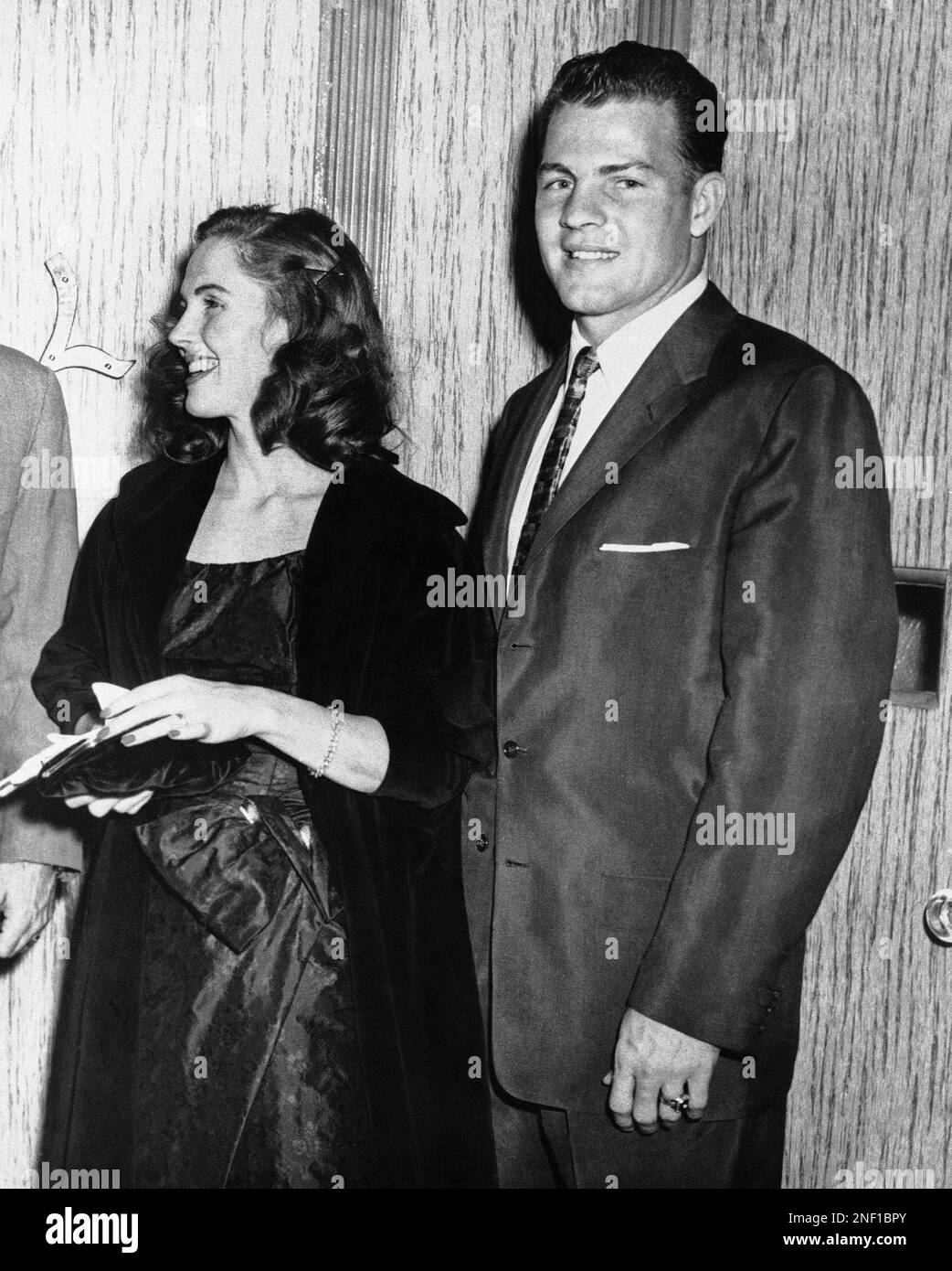 New York Giants player Frank Gifford is shown with his wife Maxine in October 1958. No other ...