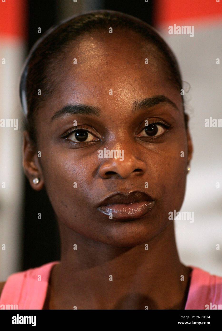 American athlete Michelle Perry, specialist of 100m hurdles and ...