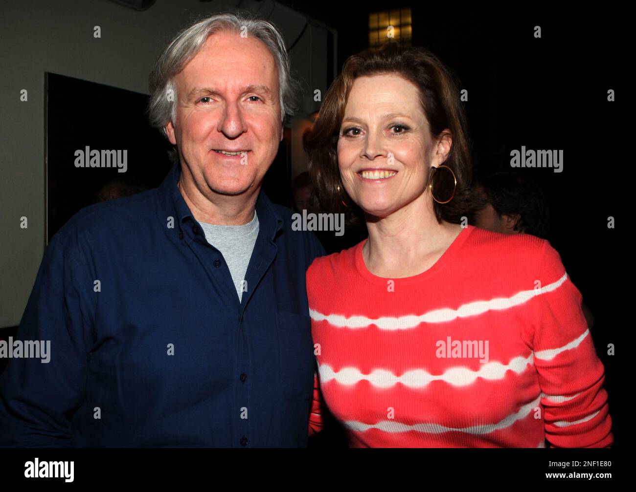 Director James Cameron and Sigourney Weaver attend the Ubisoft Avatar ...