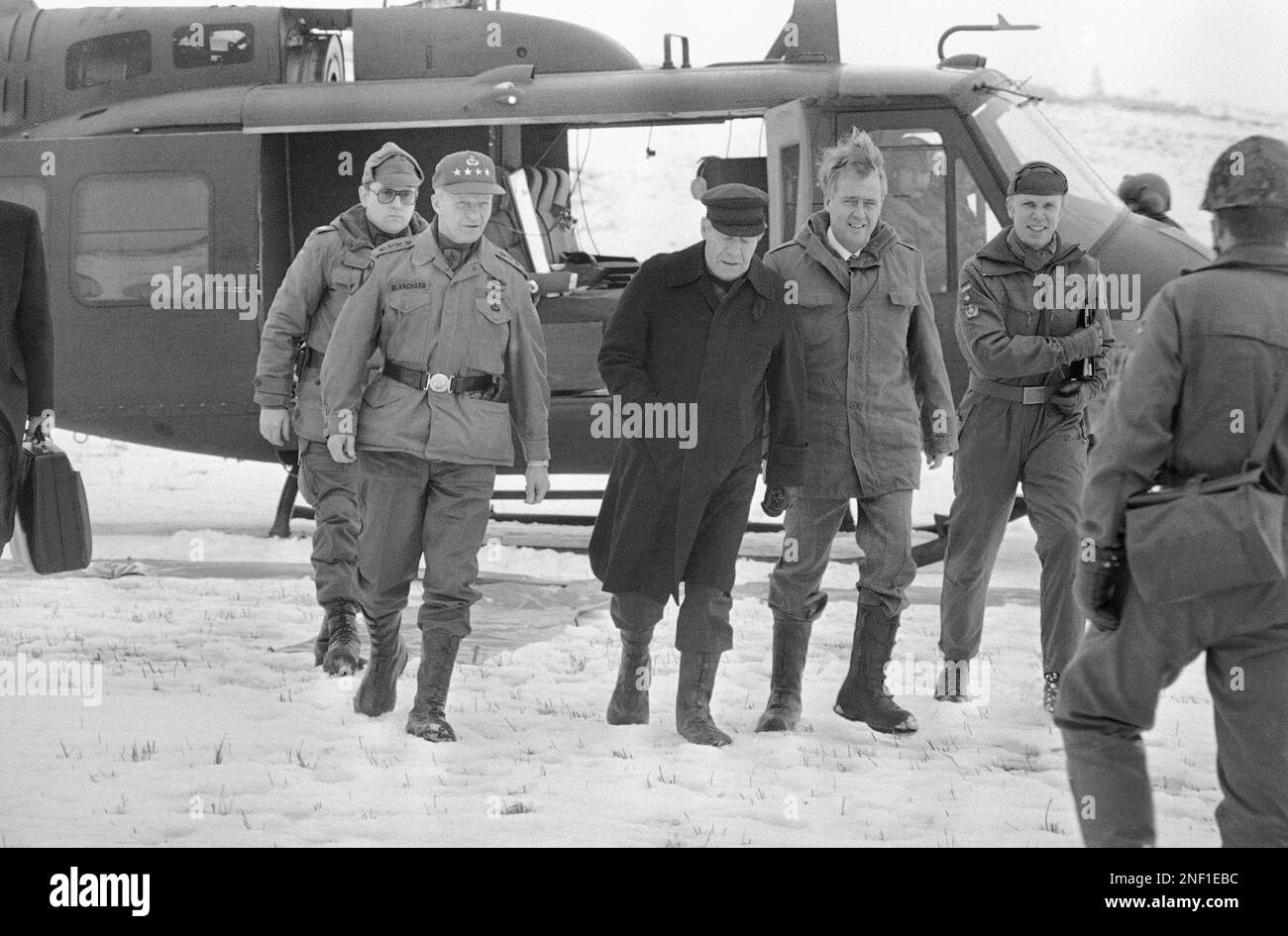 West German Chancellor Helmut Schmidt, third from left, and Defense ...