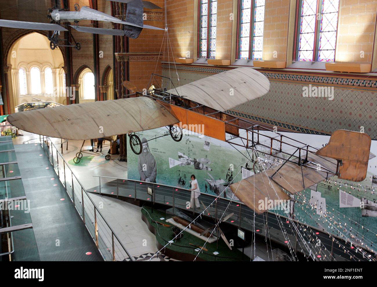 A view of the Bleriot XI plane presented at the Arts et Metiers museum ...