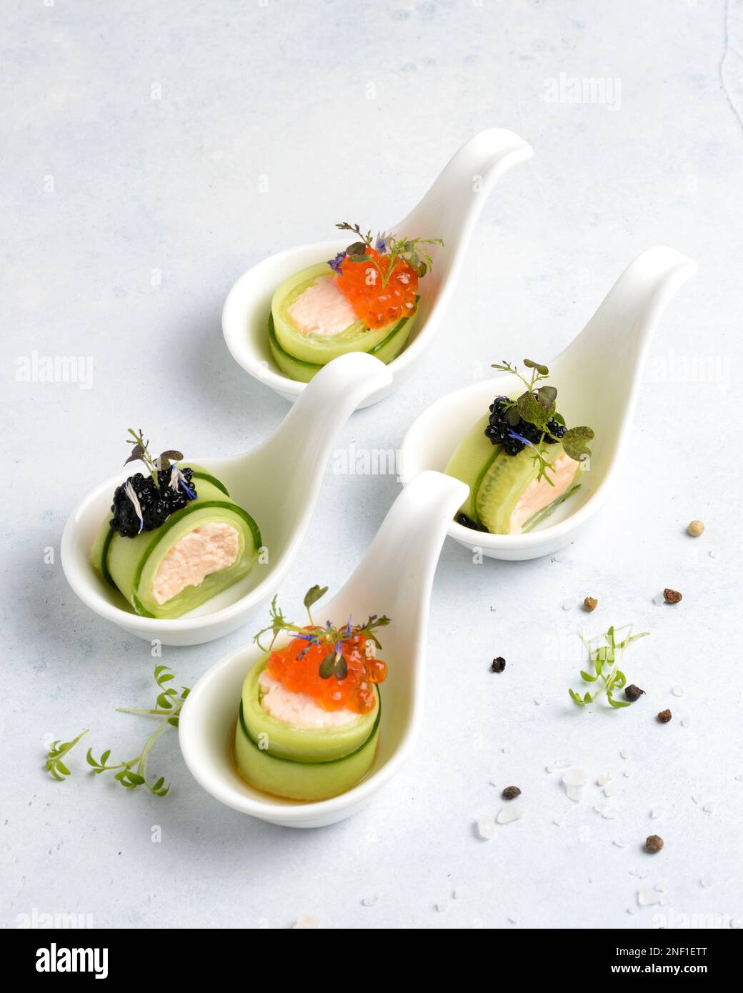 assorted canapes with caviar for catering. High quality photo Stock ...