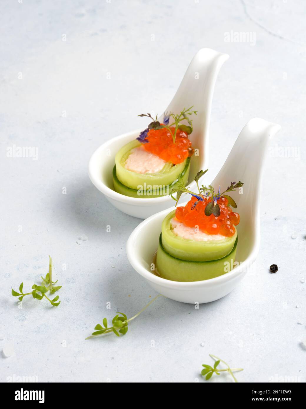 Tasty canapes salmon cucumber hi-res stock photography and images - Alamy