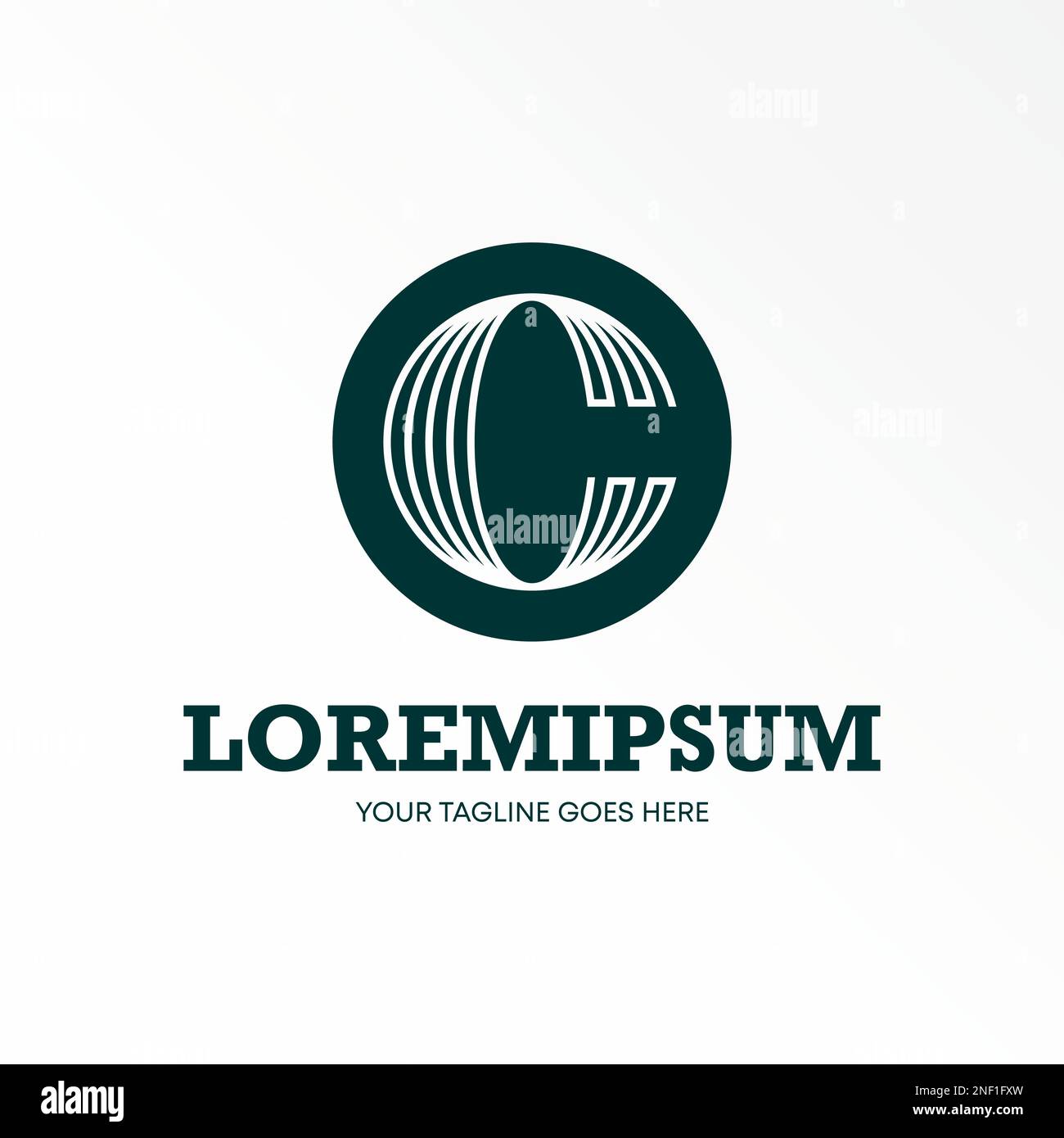 Letter or word C line art serif font image graphic icon logo design ...