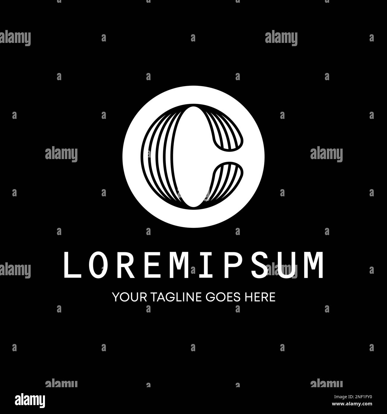 Letter or word C line art serif font image graphic icon logo design ...