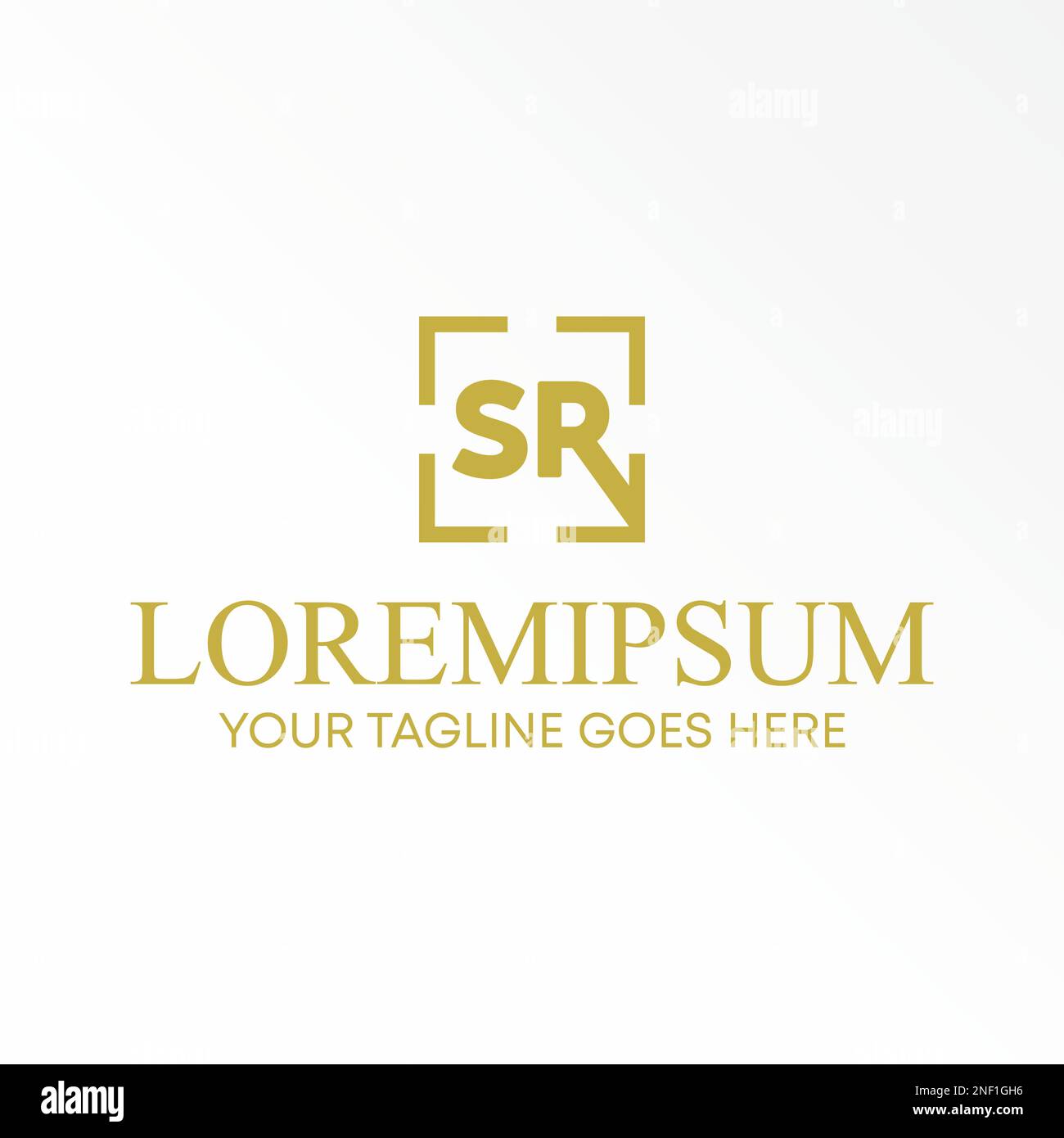 letter or word SR sans serif font inside cut square circle line image ...