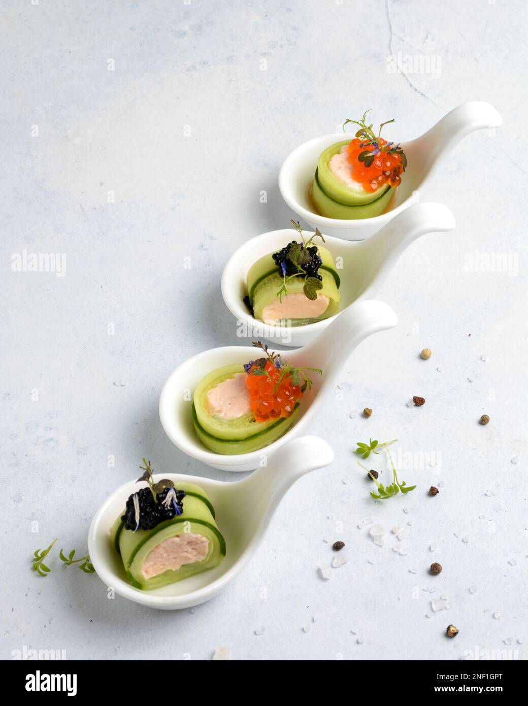 assorted canapes with caviar for catering. High quality photo Stock ...