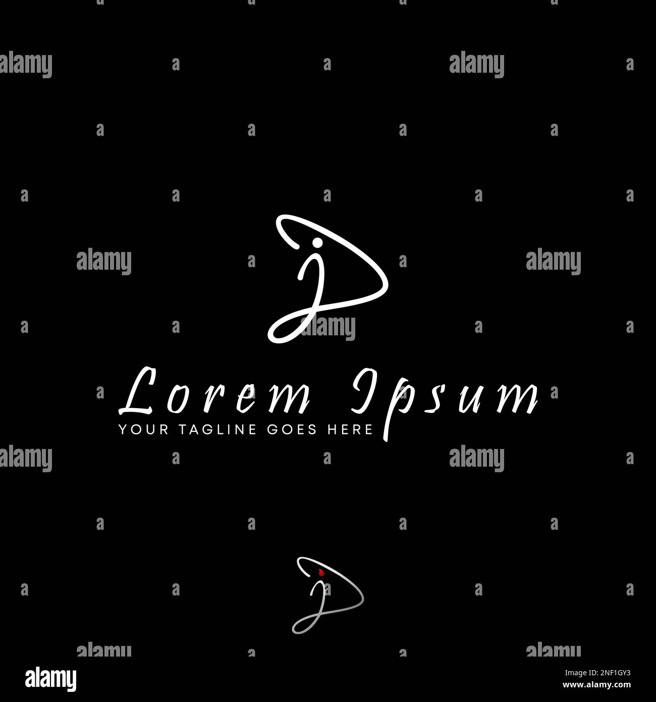 Letter JD or DJ latin handwritten sans serif font in line art image ...