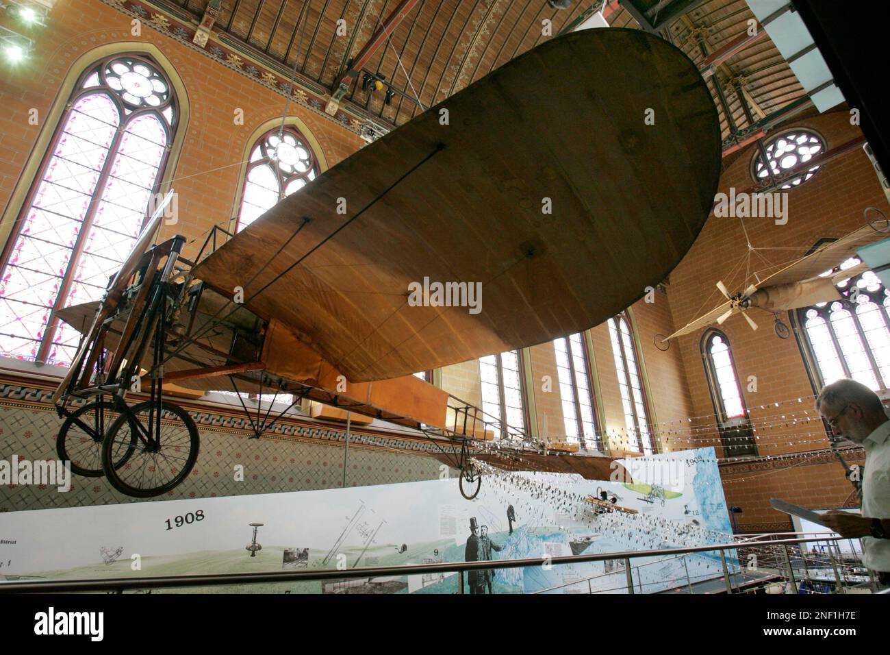 View of the Bleriot XI presented at the Arts et Metiers museum in Paris ...