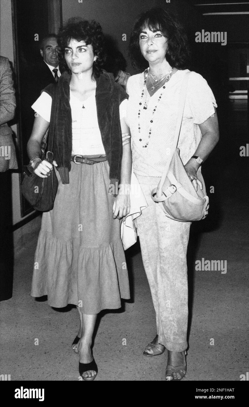 Actress Elizabeth Taylor with Liza Todd, daughter of her marriage to ...