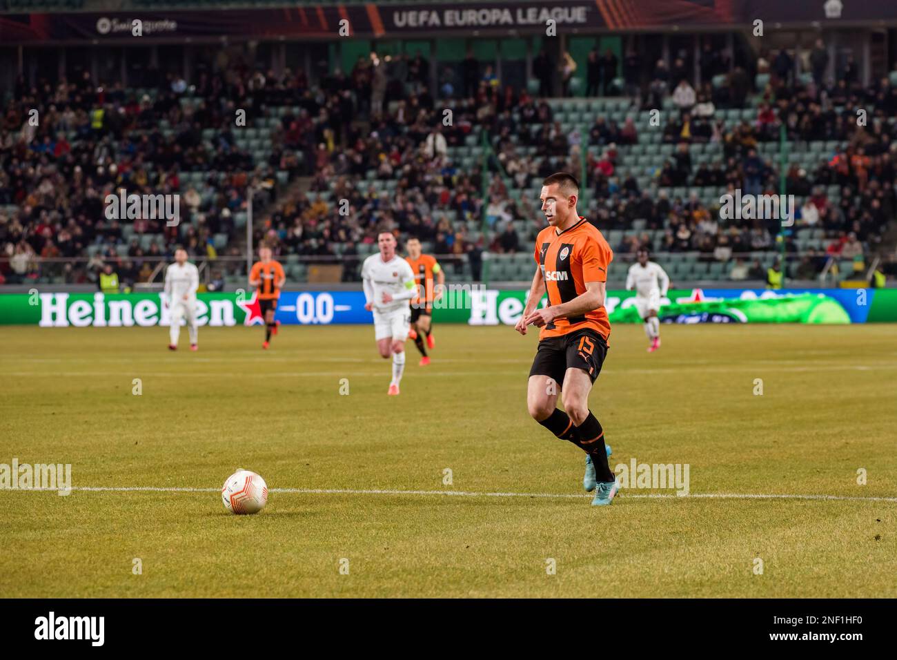 Warsaw, Poland. 16th Feb, 2023. Bogdan Mykhaylichenko of Shakhtar in ...