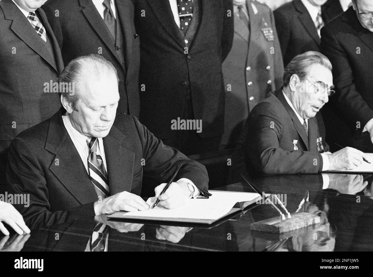 U.S. President Gerald Ford and Soviet Communist Party Chief Leonid ...