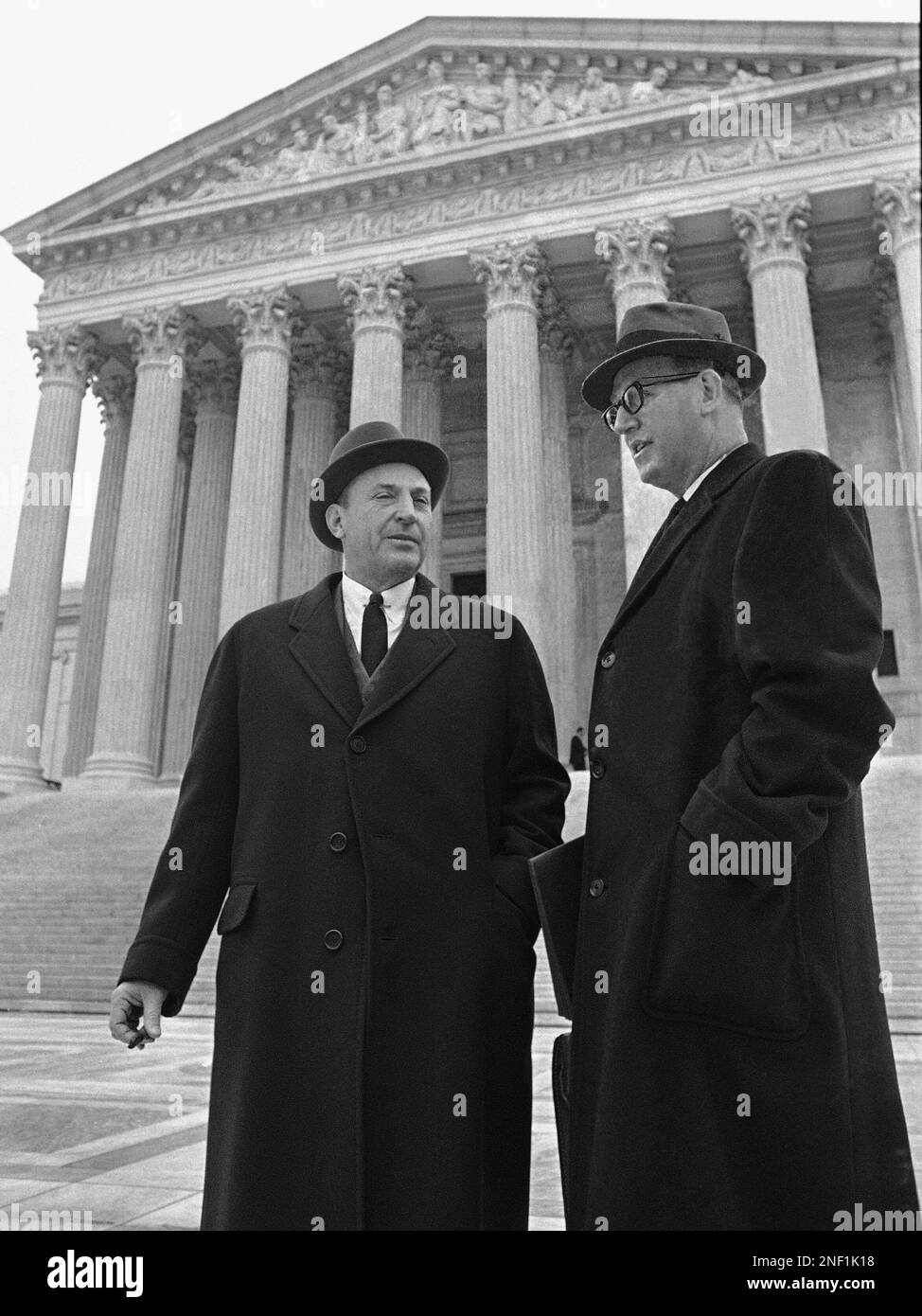William B. Saxbe, Ohio Attorney General, talks with John Corrigan ...