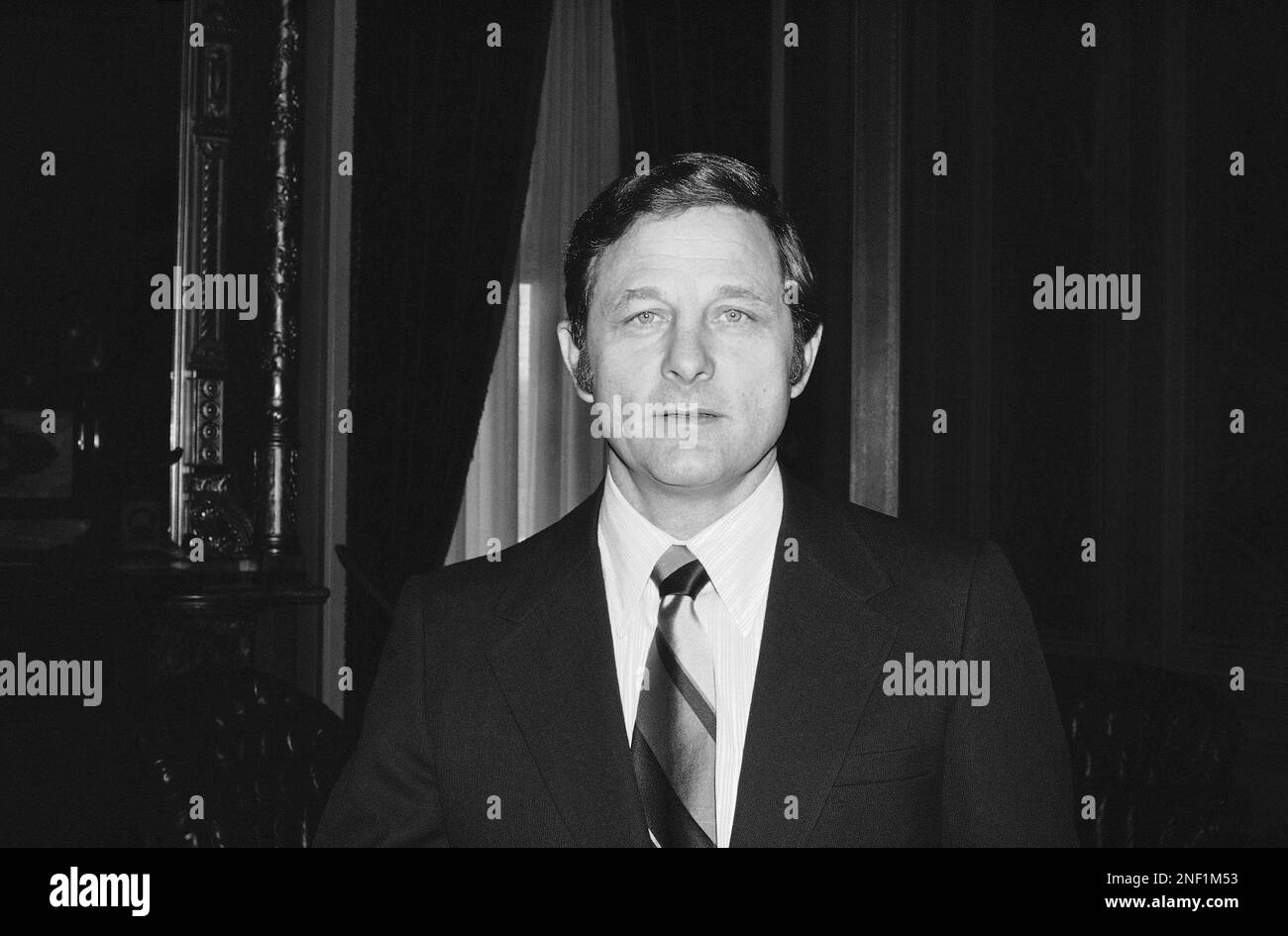 Shown in photo are head and shoulders shots of Birch Bayh, Democrat, U ...