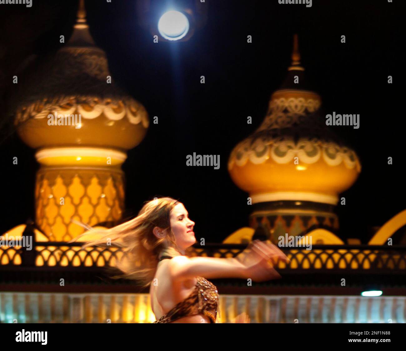 Egyptian belly dancer perform late Friday, July 17, 2009 at Alf Leila ...