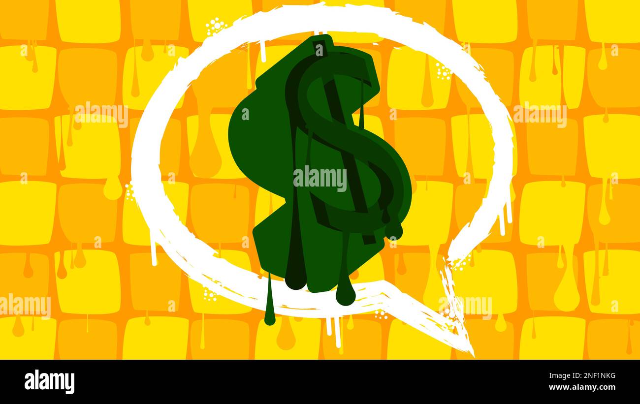 Dollar Sign. Graffiti tag. Abstract modern street art background ...