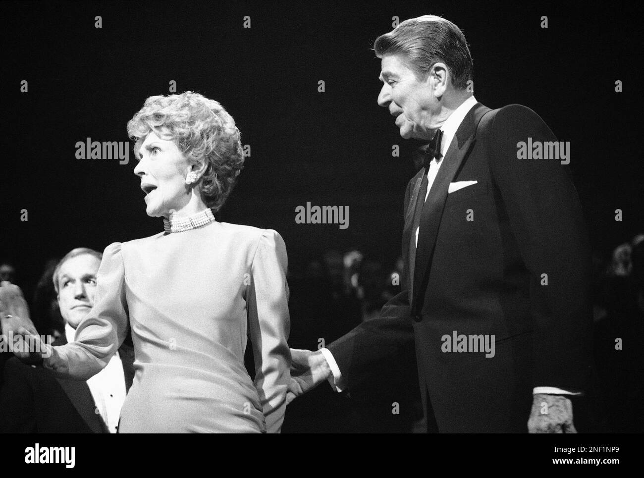 President Ronald Reagan, right, and Mrs. Nancy Reagan arrive at the ...
