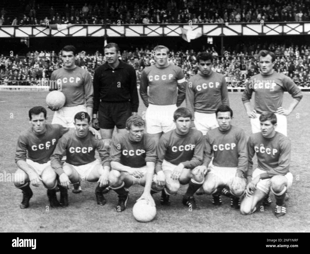 The Russian football team pose for photographers before the start of ...