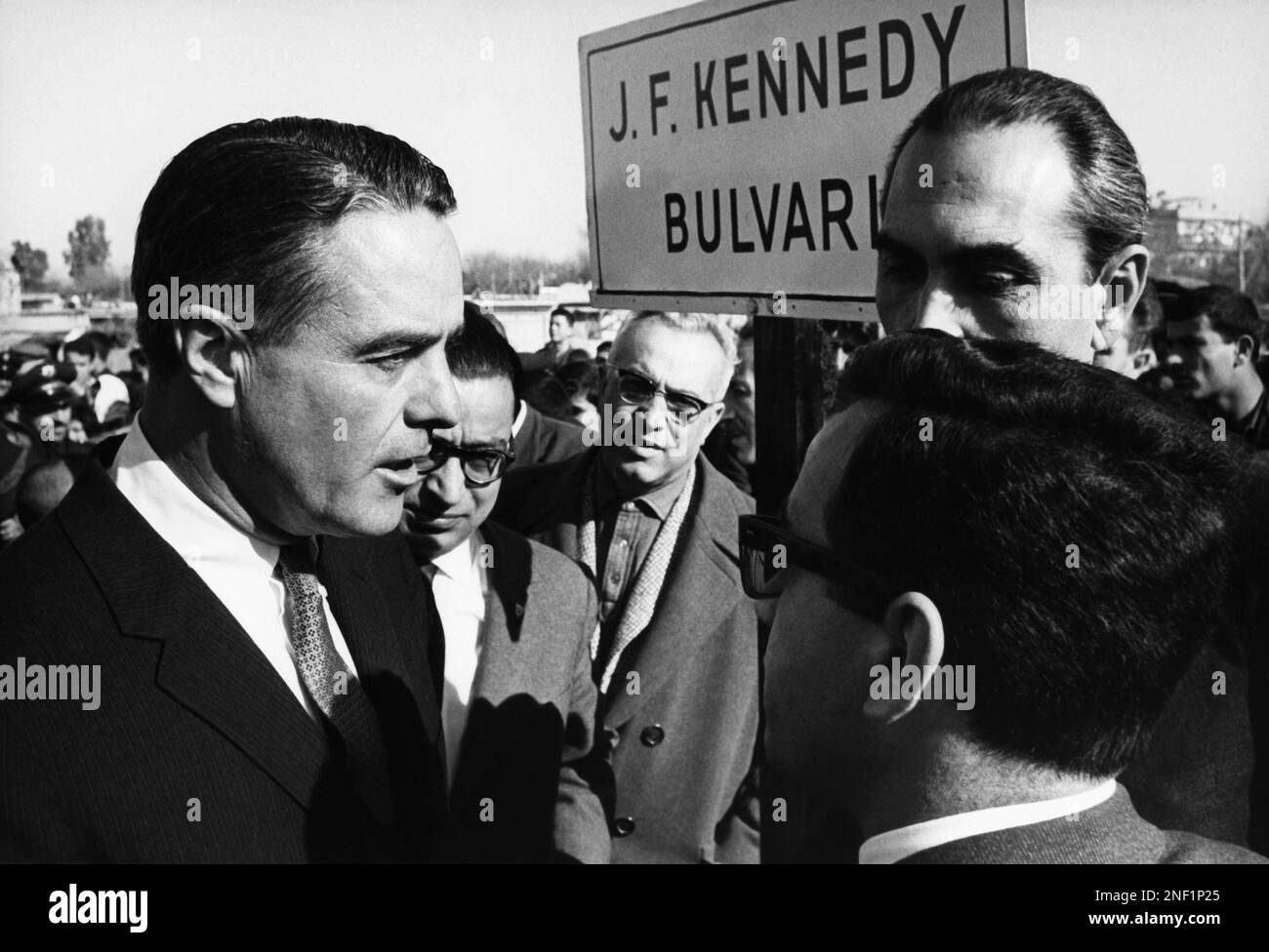Sargent Shriver at Adana, Turkey on March 11, 1964 at the opening of J ...