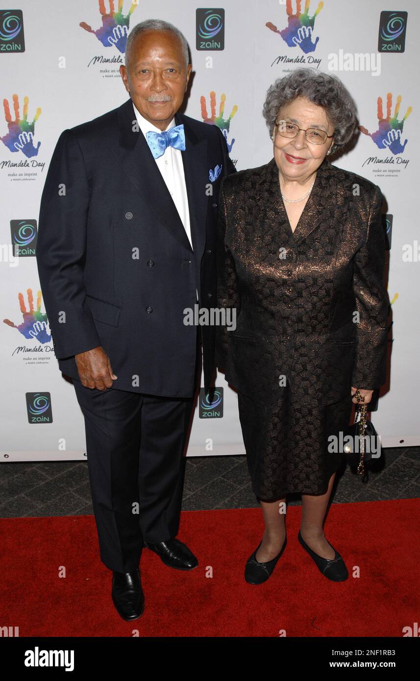 Mayor David Dinkins and wife Joyce Burrows attend the Mandela Day Gala ...