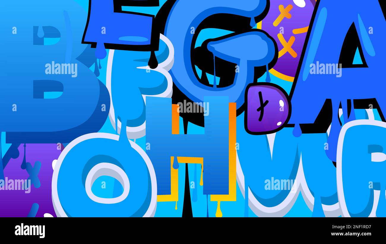 Graffiti wallpaper with gradient geometric abstract modern street art ...