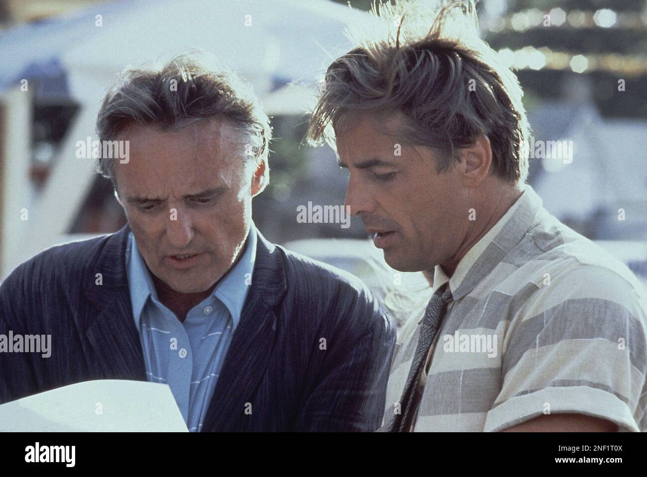Actor Don Johnson, right, is shown with director Dennis Hopper on the ...