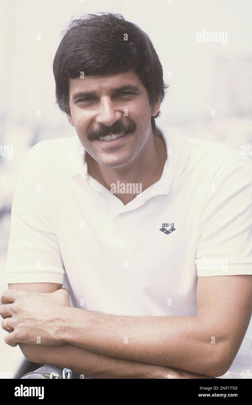 Head and shoulder shots of Mark Spitz, former Olympic swimmer, on ...