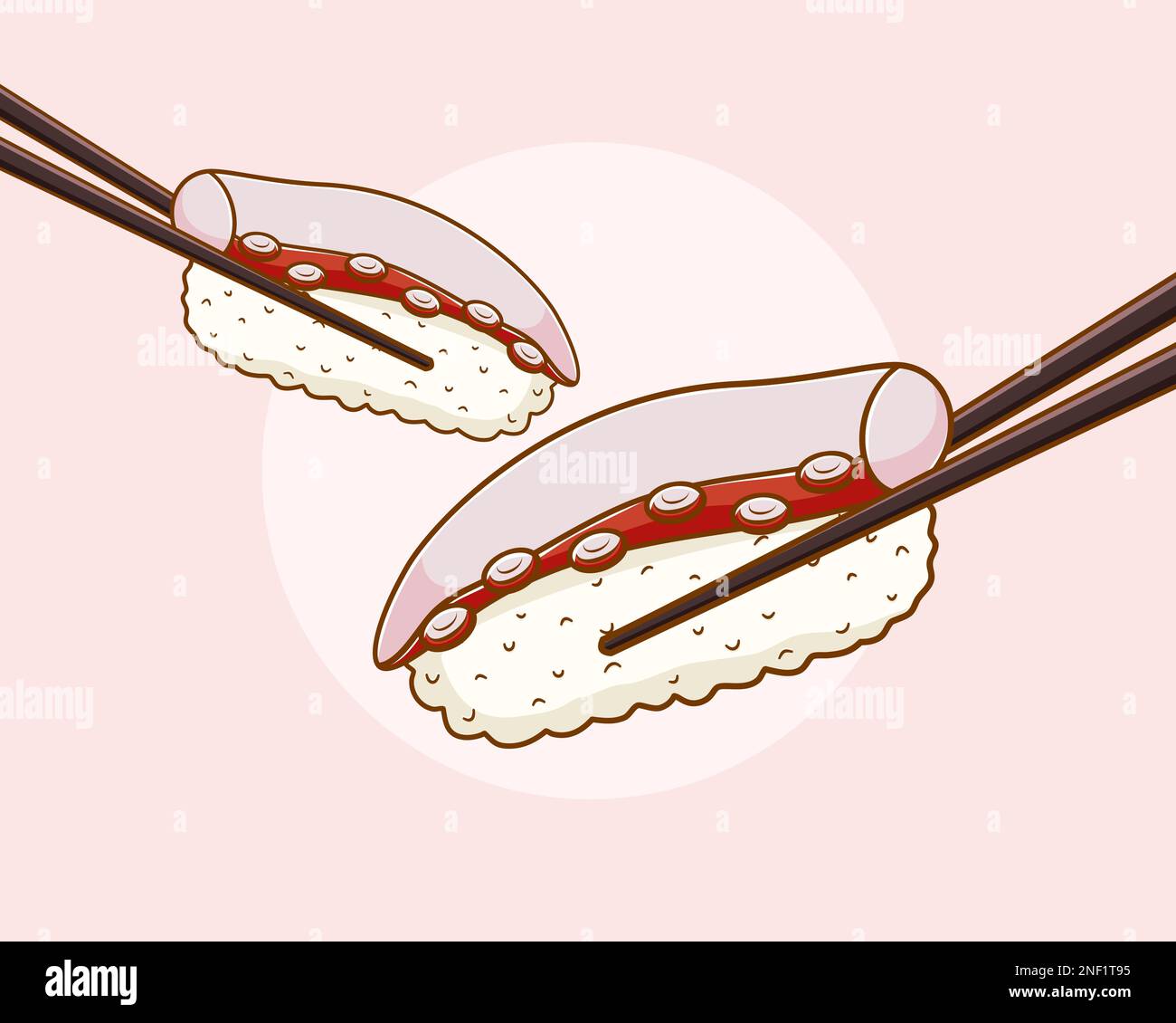 Tako sushi cartoon illustration Stock Vector Image & Art - Alamy