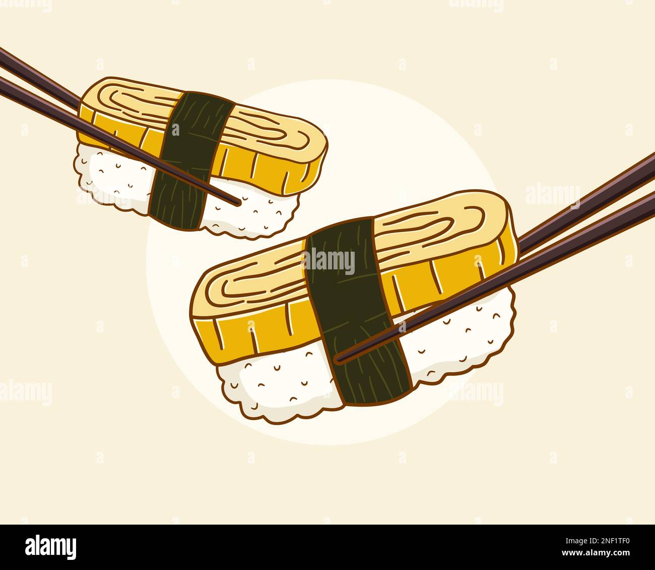 Tamago sushi cartoon illustration Stock Vector Image & Art - Alamy