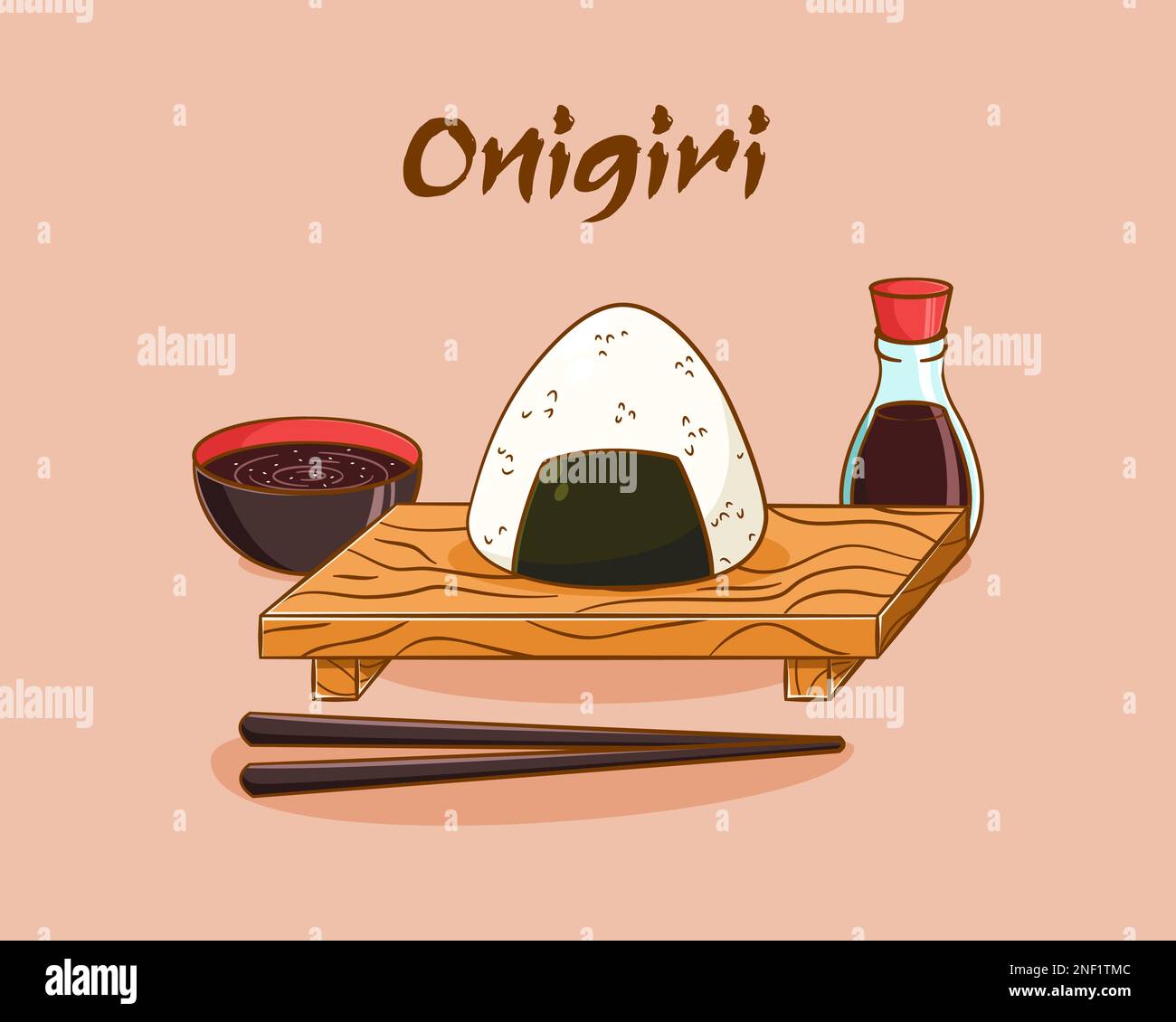 Onigiri doodle illustration traditional Stock Vector Images - Alamy