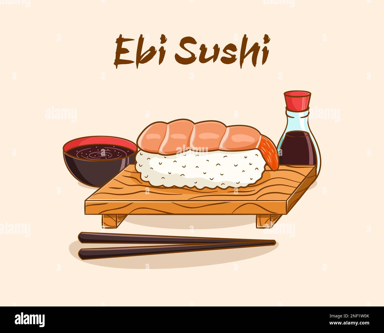 Ebi sushi japanese shrimp Stock Vector Images - Alamy