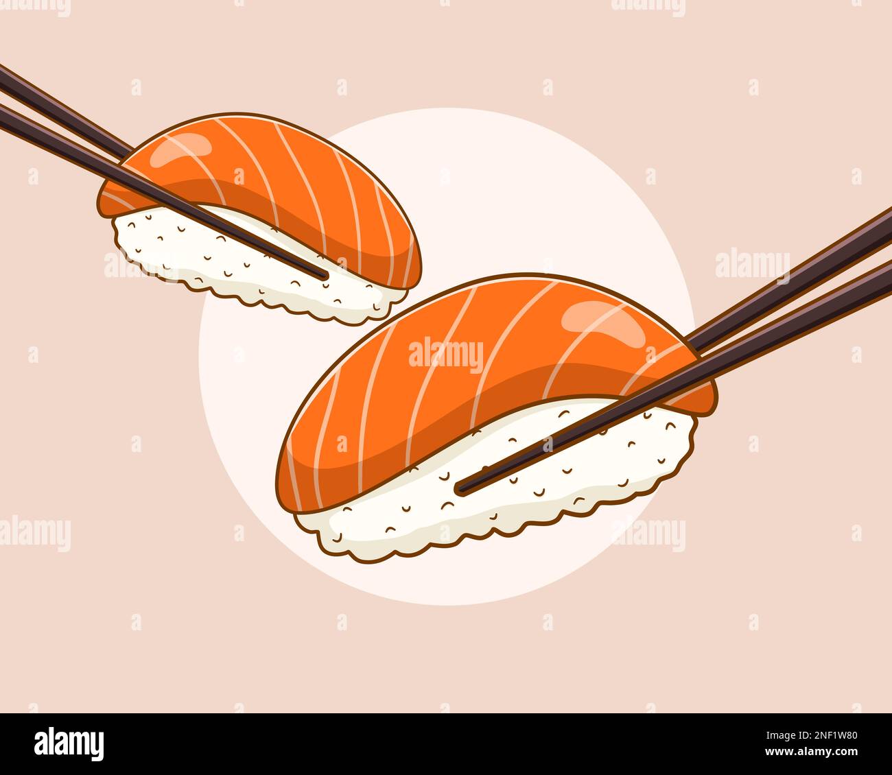 Sake sushi cartoon illustration Stock Vector Image & Art - Alamy